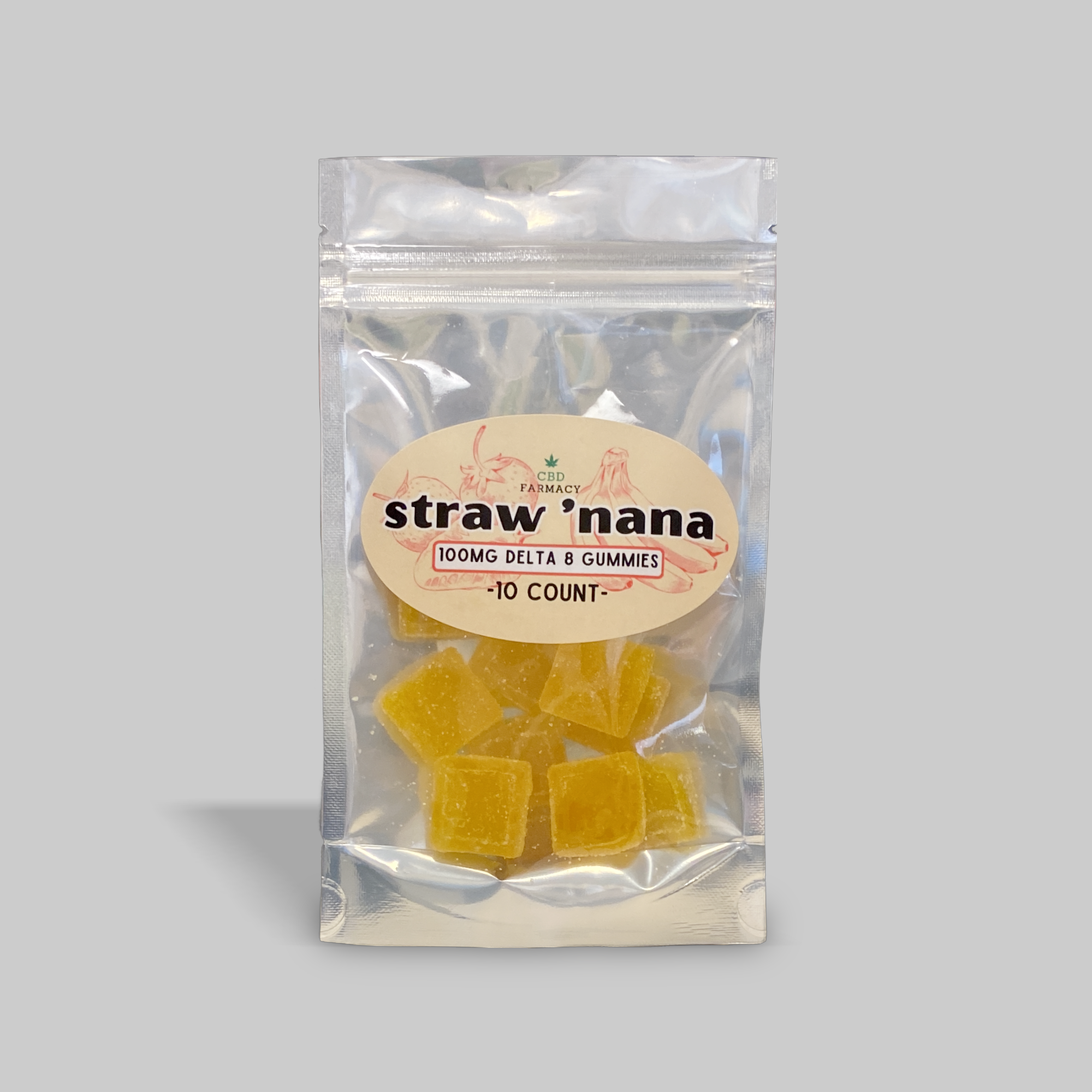 CBD Farmacy | 100mg Delta-8 THC Straw'nana Gummies (10ct) | CBD Farmacy
