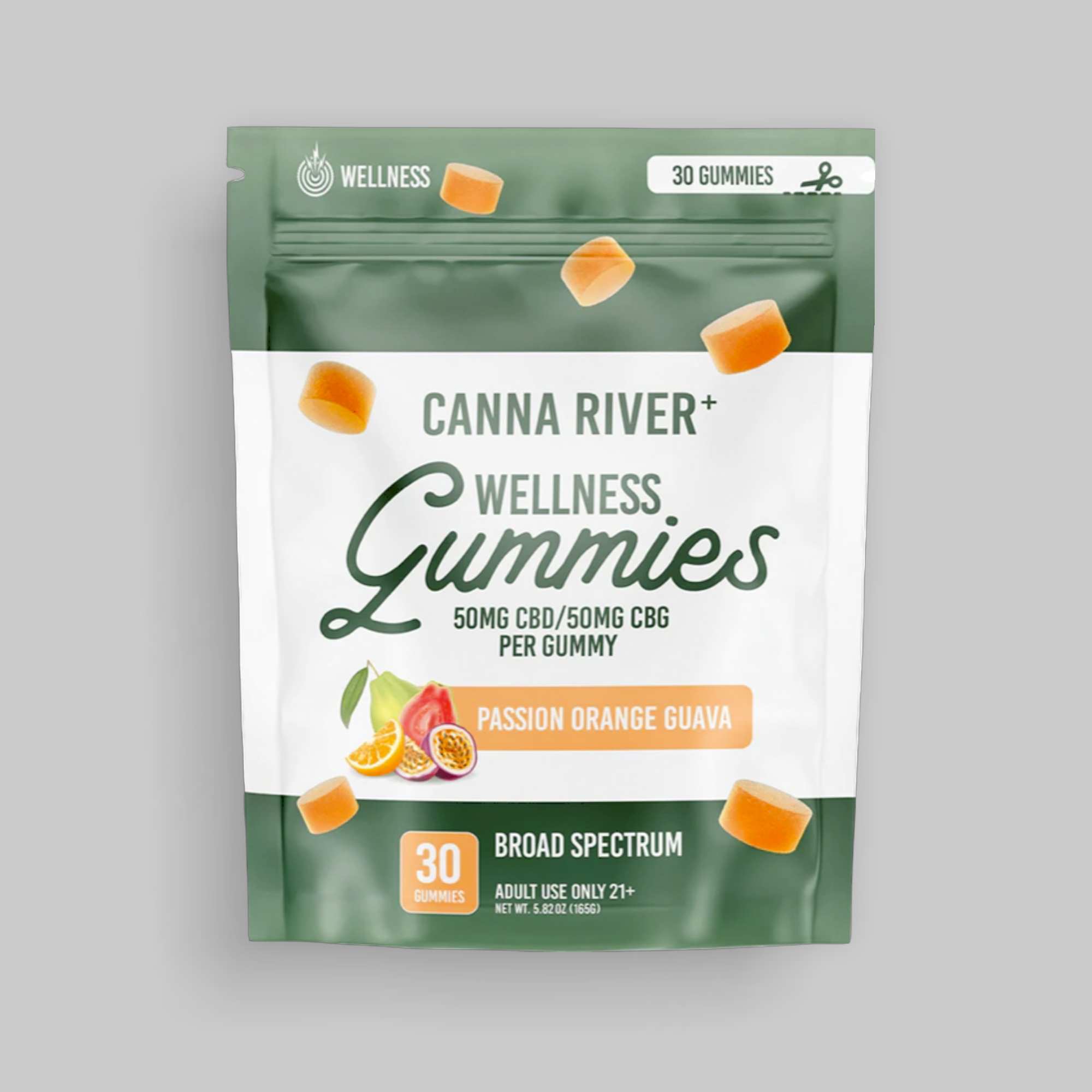 Canna River | CBD + CBG Passion Orange Guava Wellness Gummies (30ct ...