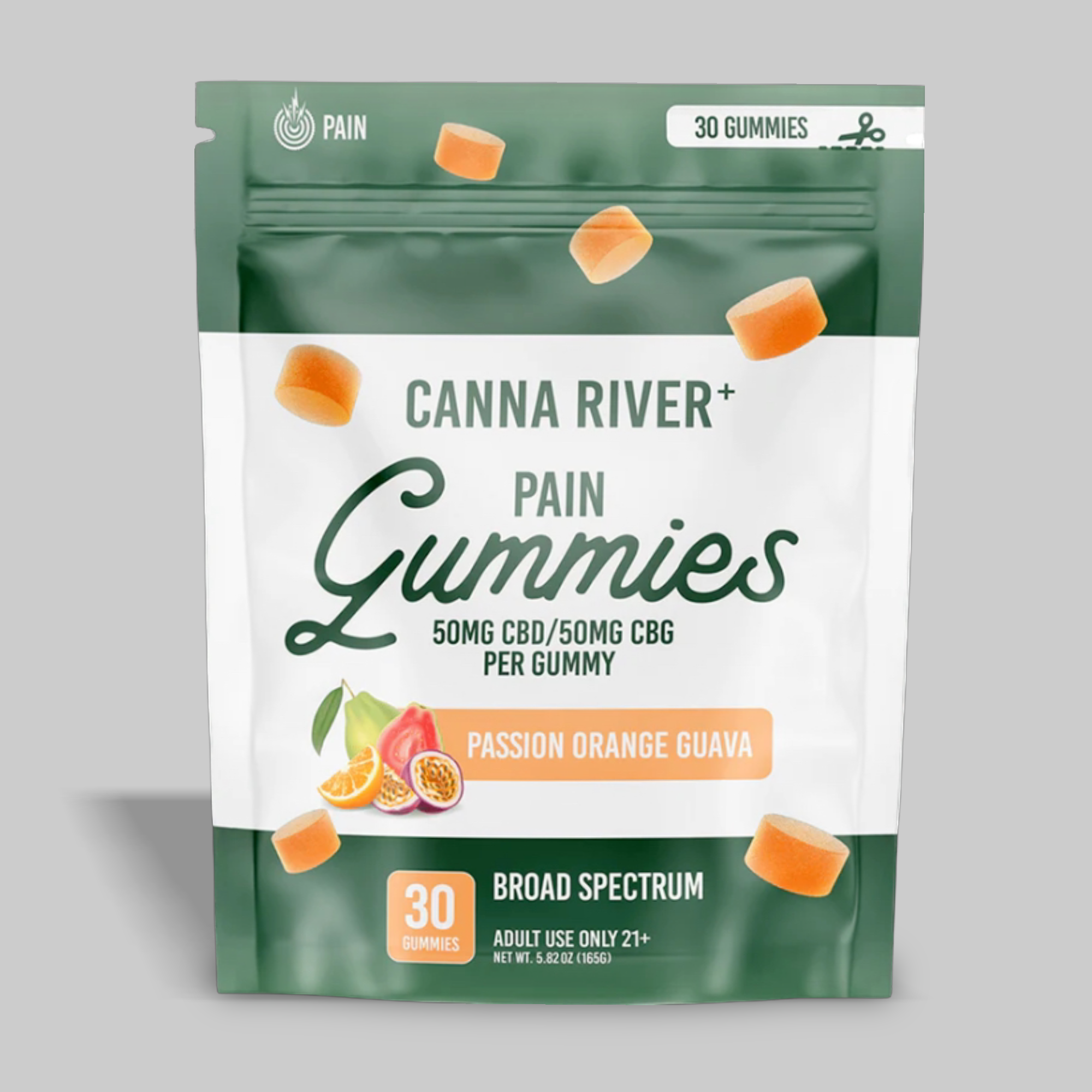 Canna River | CBD + CBG Pain Gummies - Passion Orange Guava (30ct ...